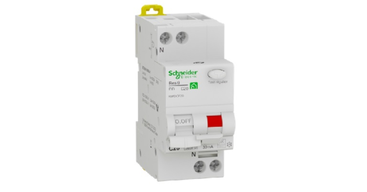 SCHNEIDER ELECTRIC Resi9 XP - disjoncteur différentiel - 1P + N - 20A - 30mA - courbe C - type ...